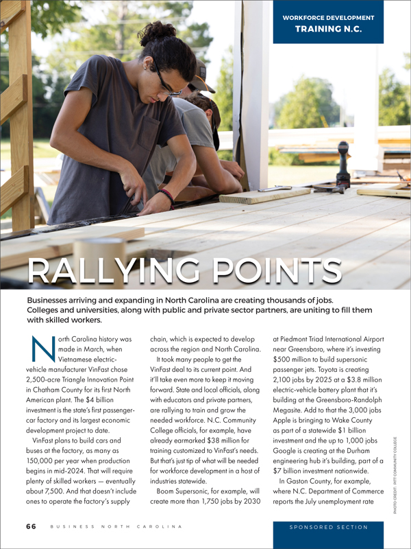 Economic development: Training the workforce, North Carolina takes a ...